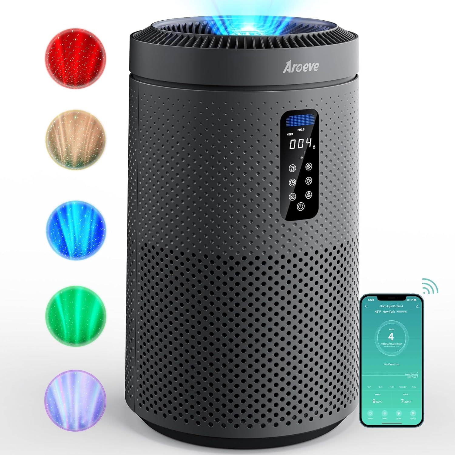 AROEVE Air Purifier for Large Rooms up to 1,782 Sq. Ft. with Star ...