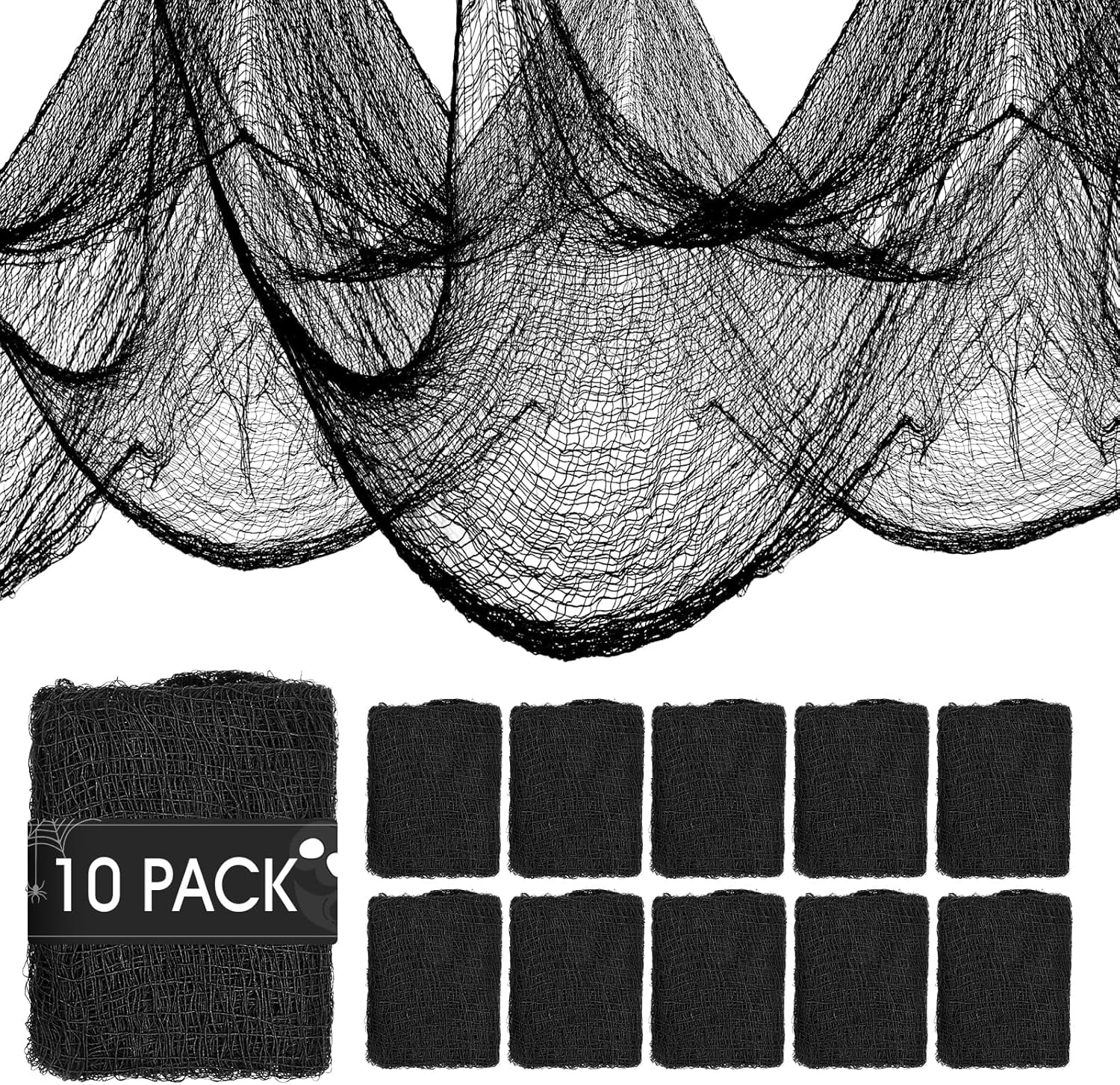 AROIC 10Pack Halloween Decorations, 30 x 72 Inch Black Spooky Creepy ...