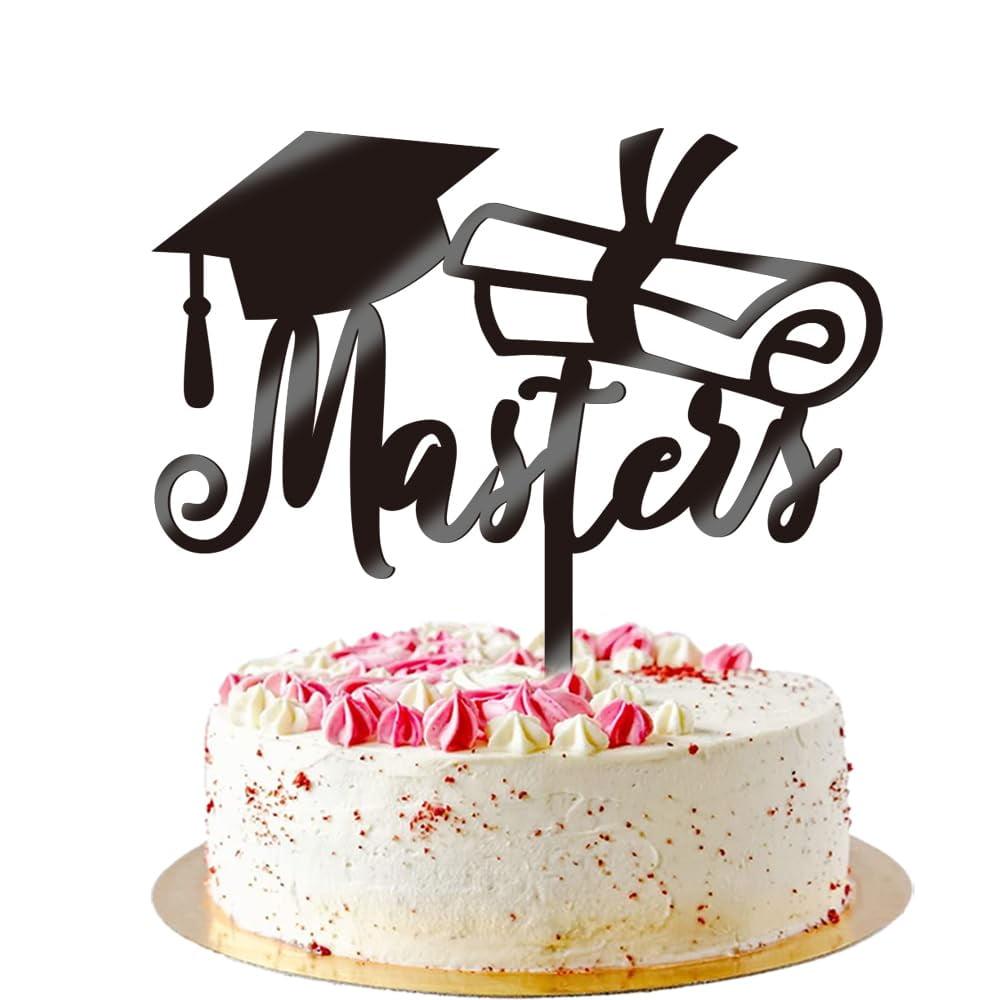 AROKIPPRY Acrylic black Masters Cake Topper, RST1 2025 graduation cake ...