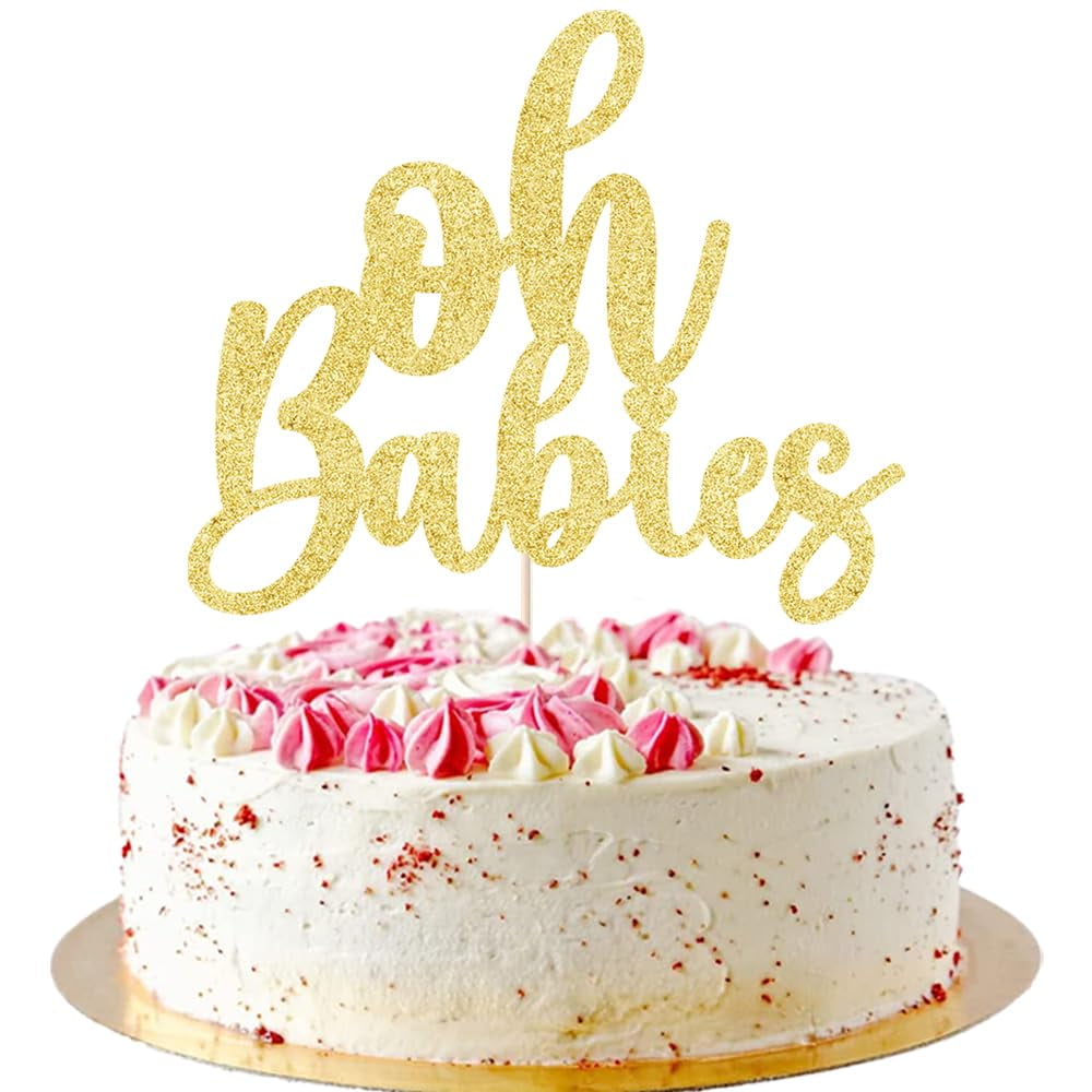 AROKIPPRY Gold Glitter Oh Babies Cake FSH1 Topper for Twins Baby Shower ...