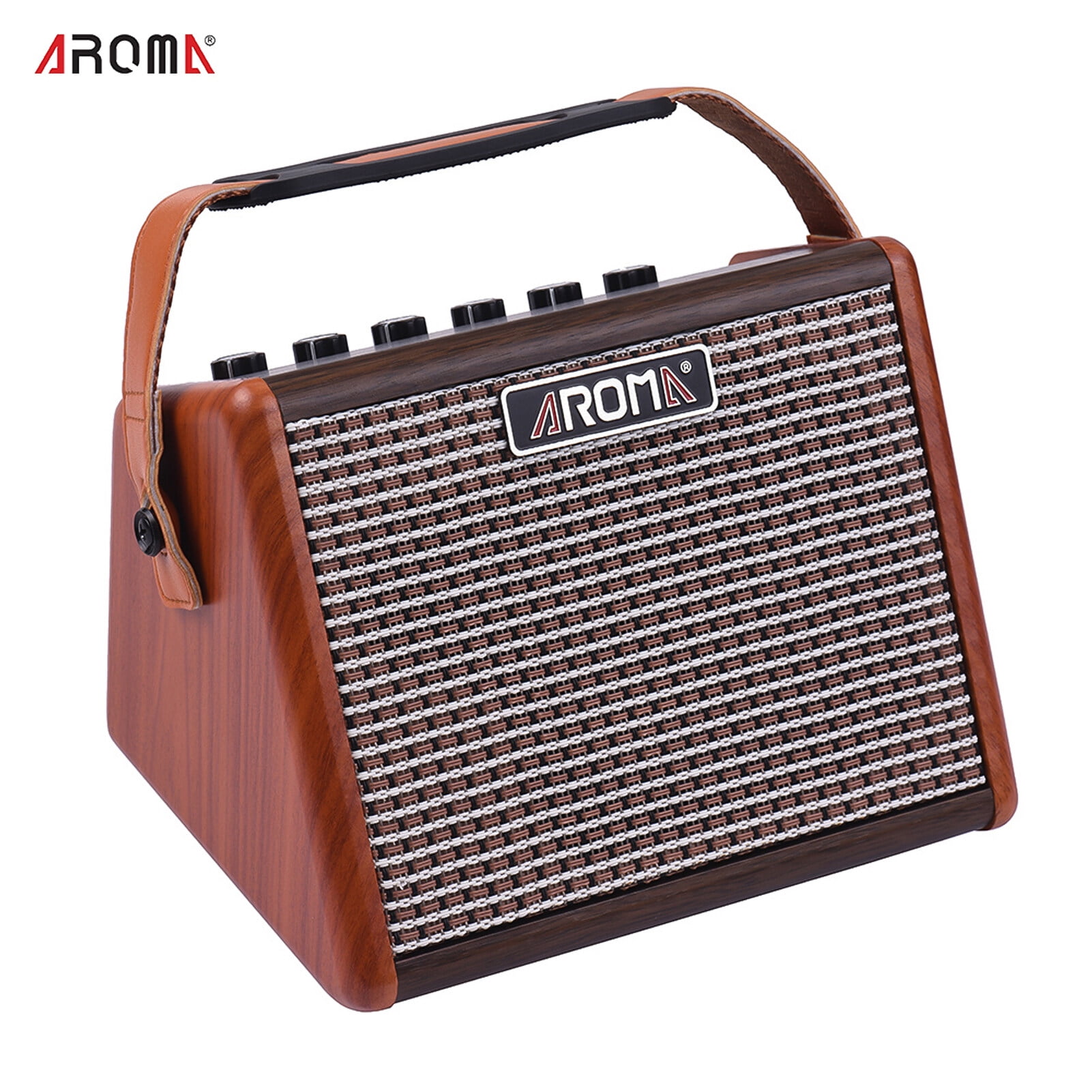 AROMA AG-15A 15W Portable Acoustic Guitar Amplifier Amp BT Speaker Built-in Rechargeable Battery ...
