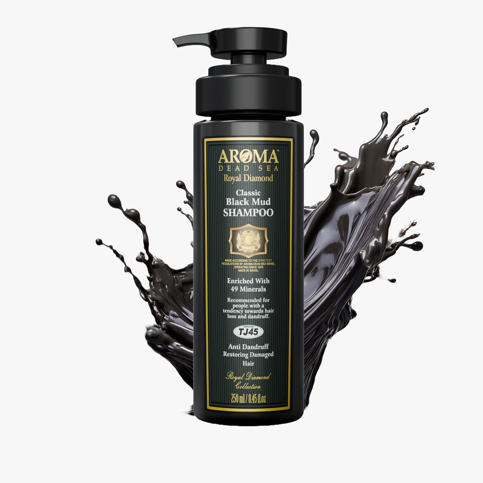 AROMA DEAD SEA Black Mud Shampoo - Fights Dandruff, Thinning Hair, Weak Roots & Itchy Scalp ...