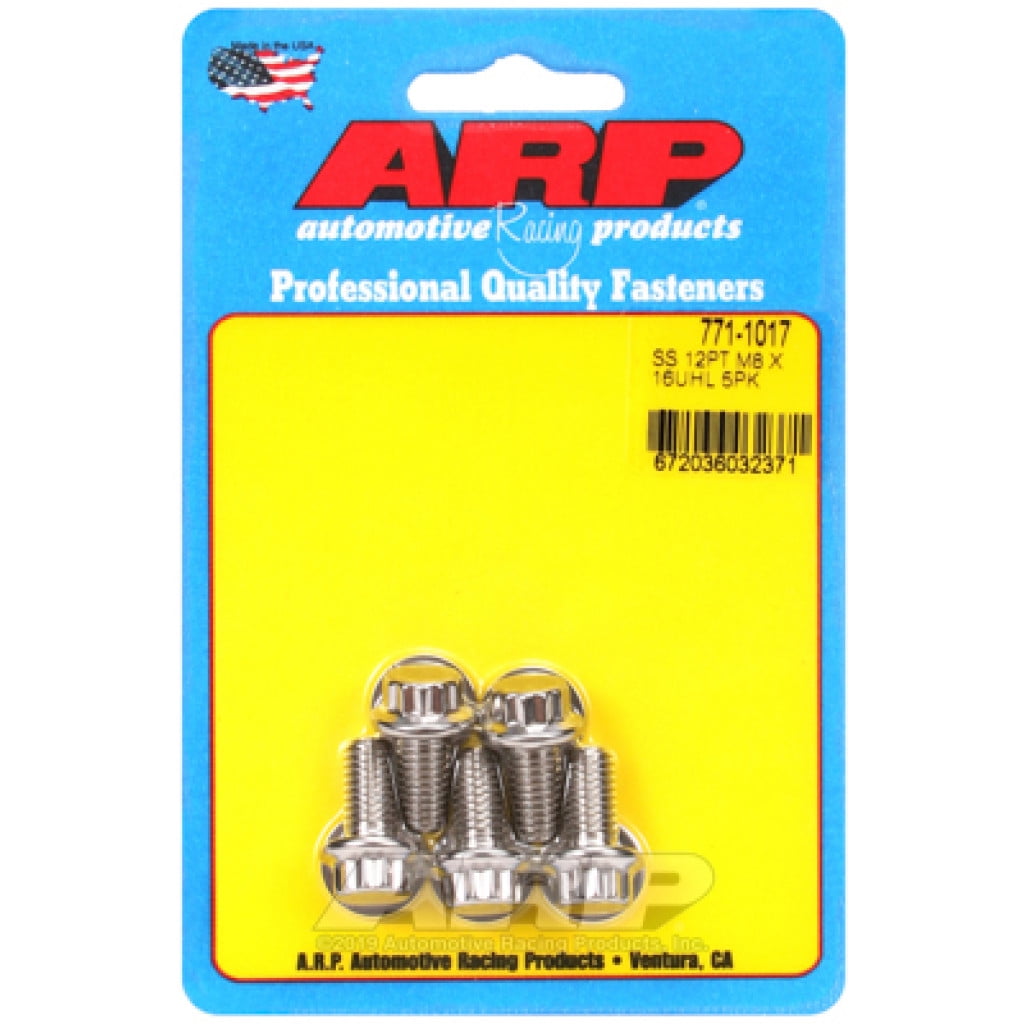 ARP 12pt Bolts M8 x 1.25 x 16 Stainless Steel Set of 5 - Walmart.com