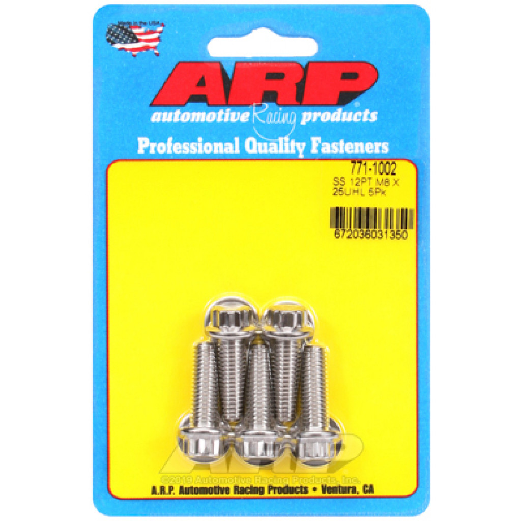 ARP 12pt Bolts M8 x 1.25 x 25 Stainless Steel 5/pkg - Walmart.com