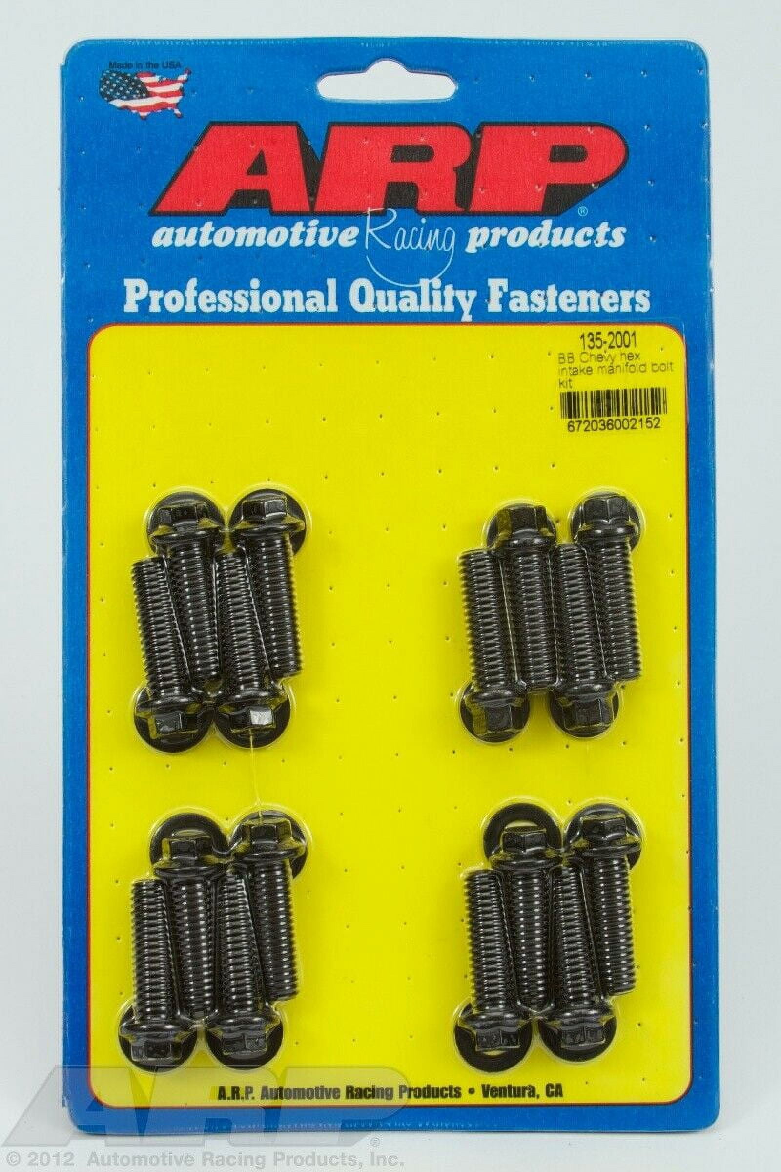 ARP 135-2001 Black For BB Chevy hex intake manifold bolt kit - Walmart.com