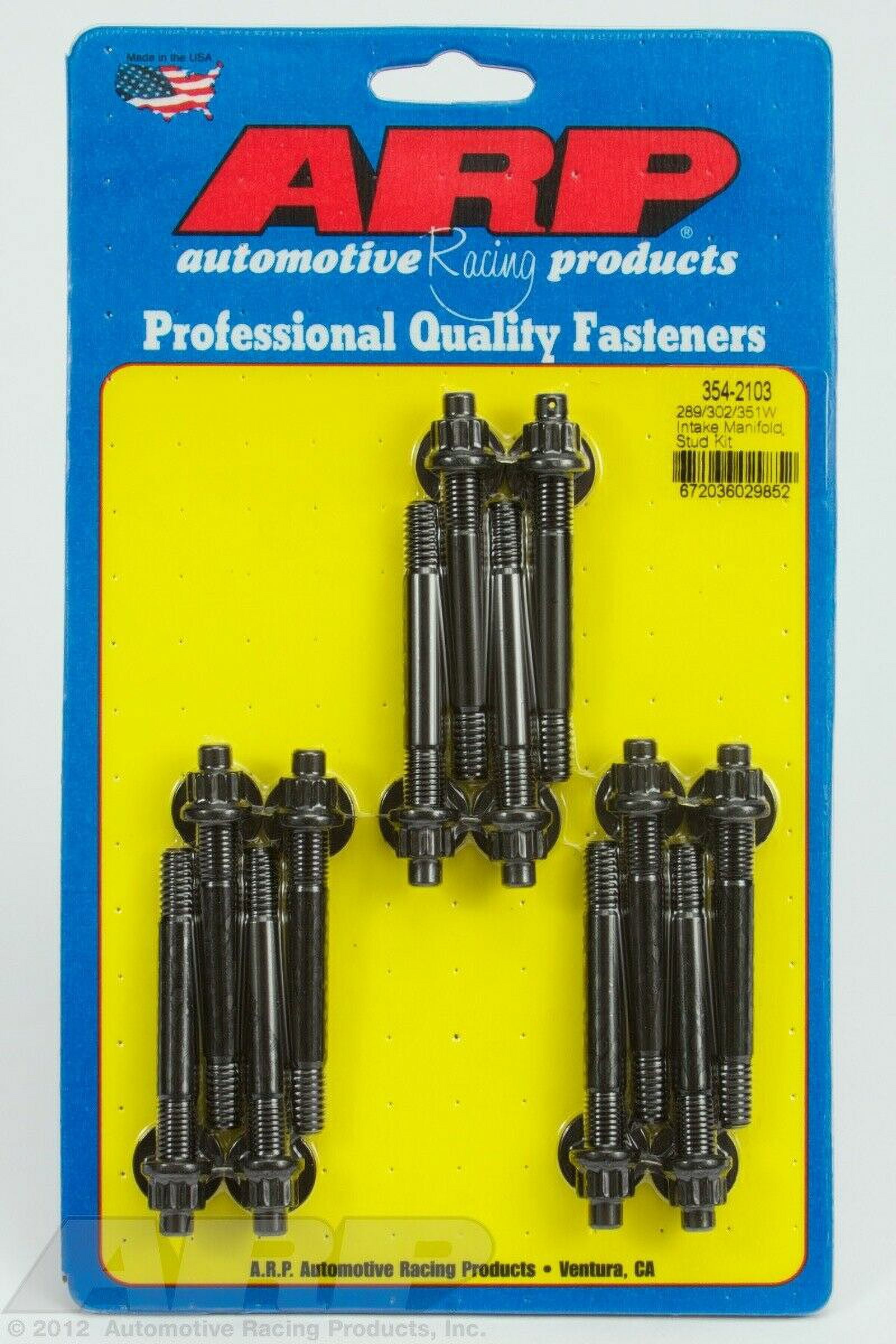 ARP Intake Manifold Stud Kit 12 Point Nuts Black Oxide SBF P/N 354-2103 ...