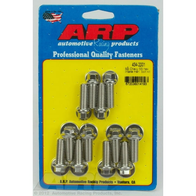 ARP 434-2001 Polished For SB Chevy SS hex intake manifold bolt kit ...