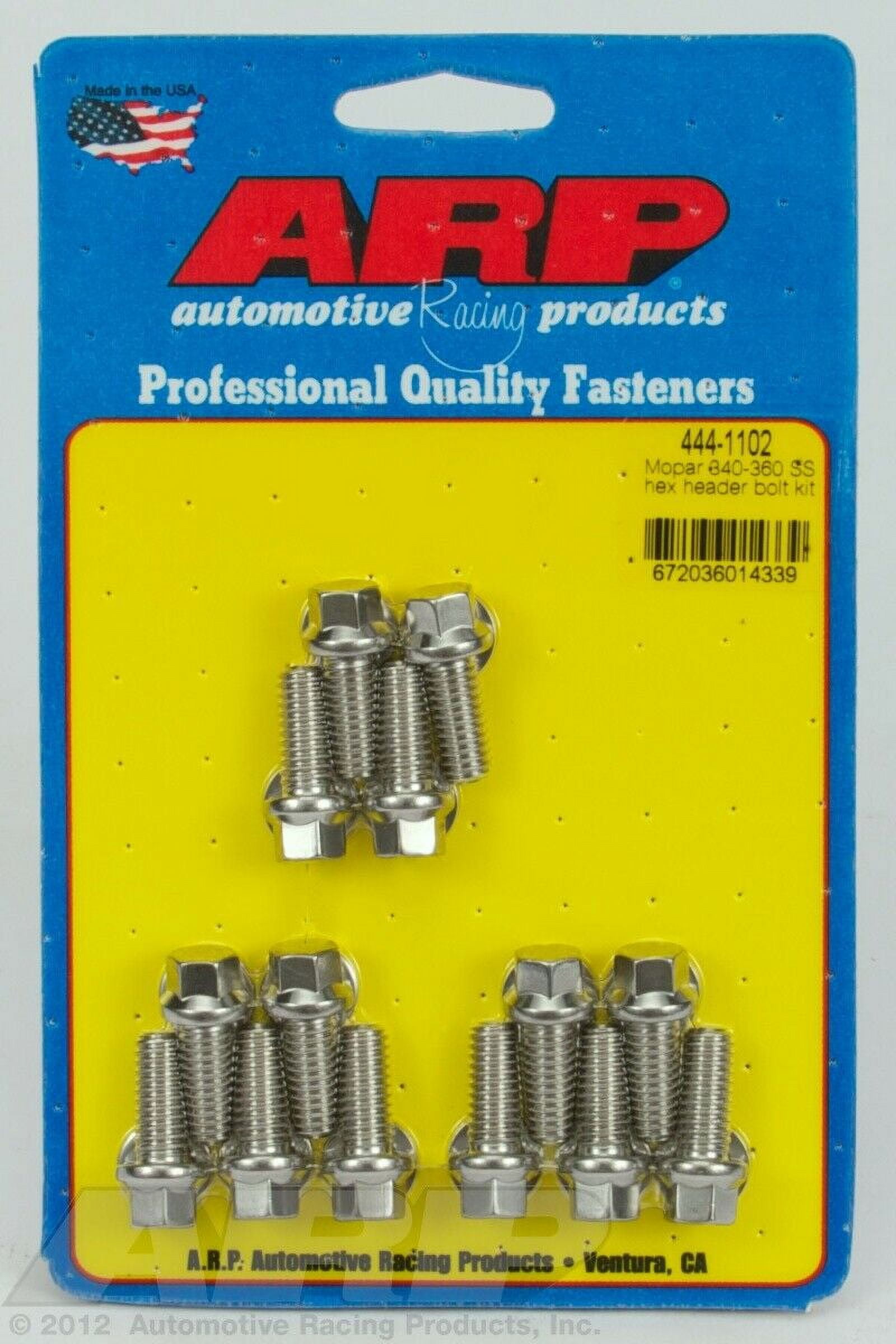 ARP 444-1102 Polished Mopar 340-360 SS hex header bolt kit - Walmart.com