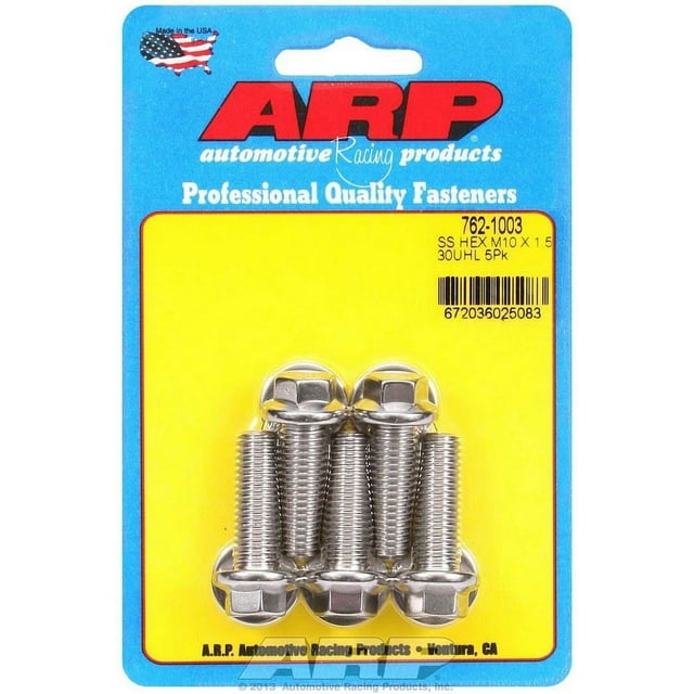 ARP 762-1003 Hex Bolt, M10 x 1.50", Pack of 5 - Walmart.com