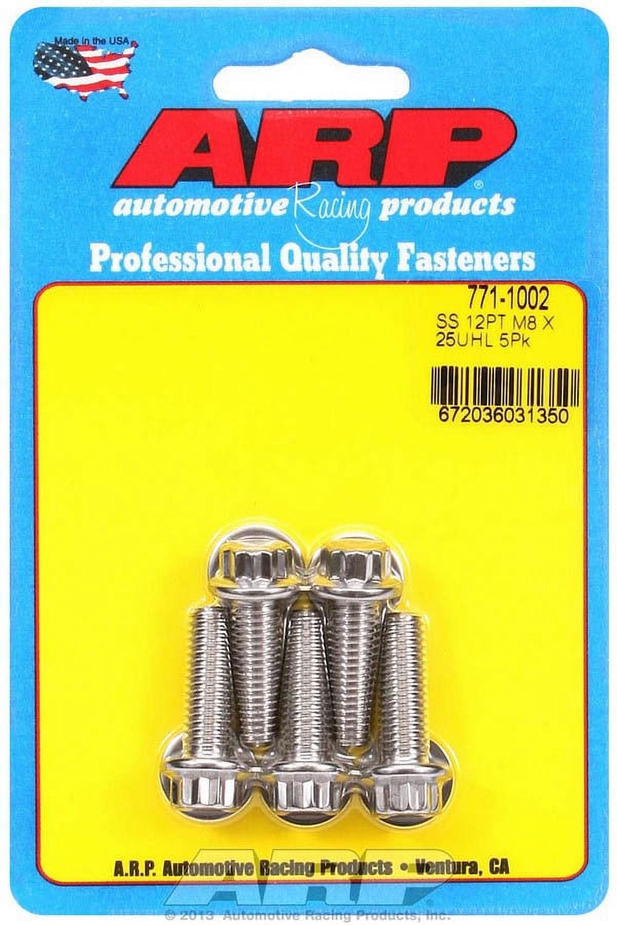 ARP 771-1002 Polished M8 x 1.25 x 25 12pt SS bolts - Walmart.com