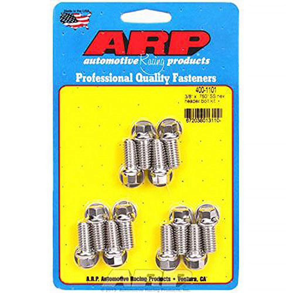 ARP INC. 400-1101 3/8 X .750 SS HEX HEADER BOLT KIT - Walmart.com
