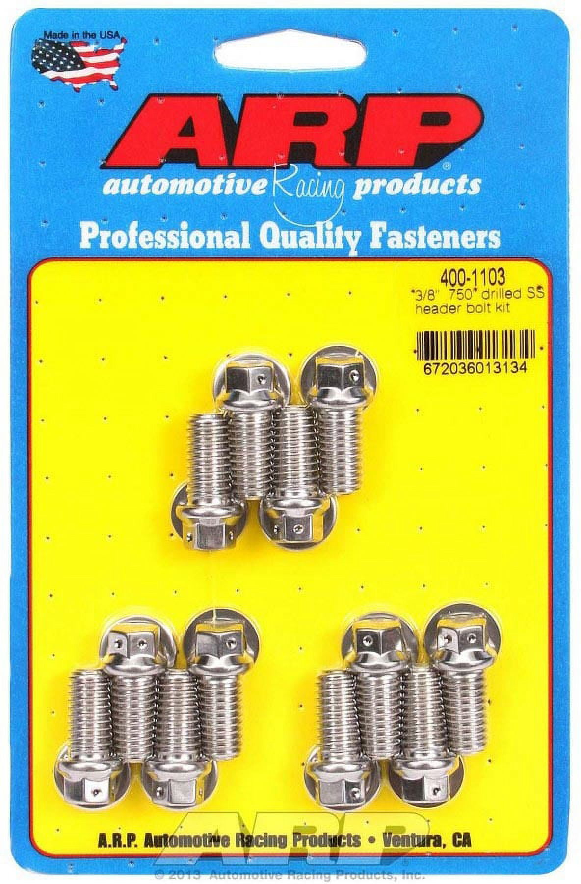 ARP INC. 400-1103 3/8 X .750 DRILLED SS HEADER BOLT KIT - Walmart ...