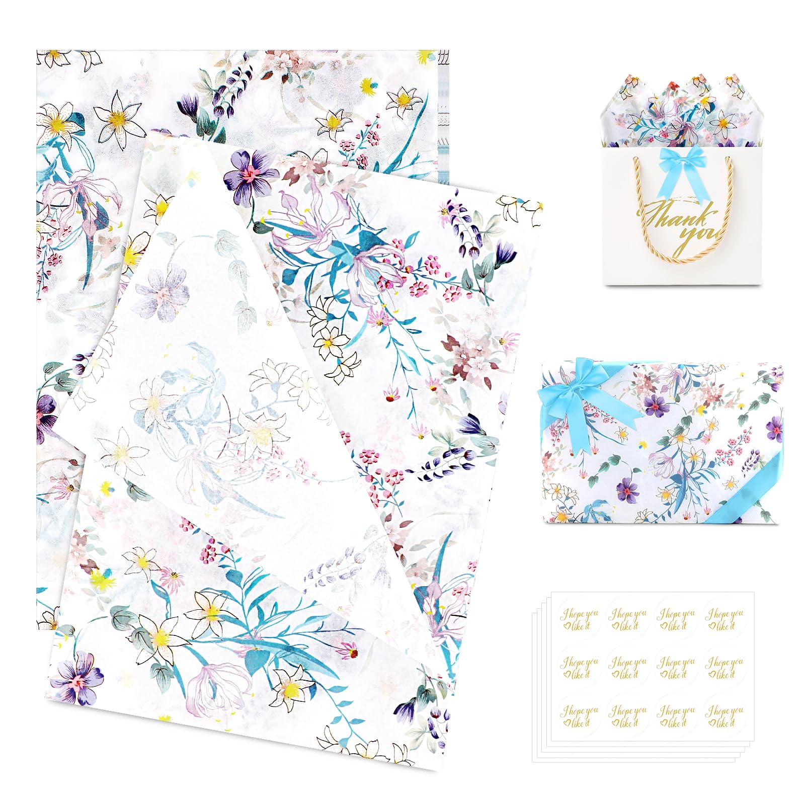 ARPOVIST 120 Sheets Floral Gift Wrapping AIS1 Tissue Paper with ...