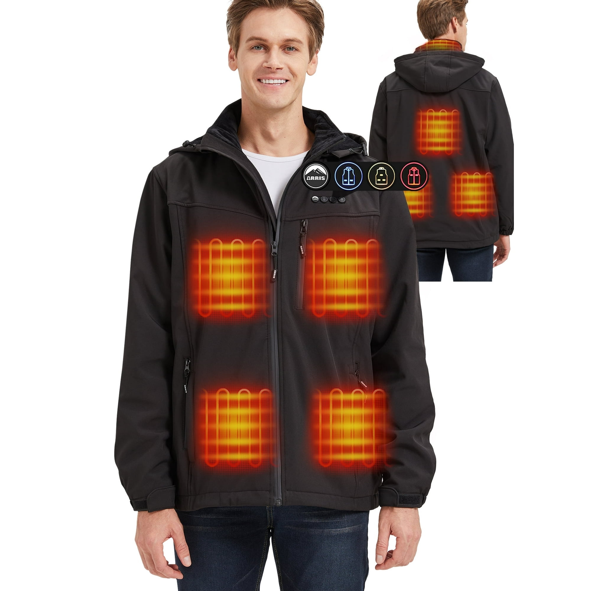 ARRIS 7.4V Rechargeable Heated Jacket for Adults, Electric Warming Coat ...