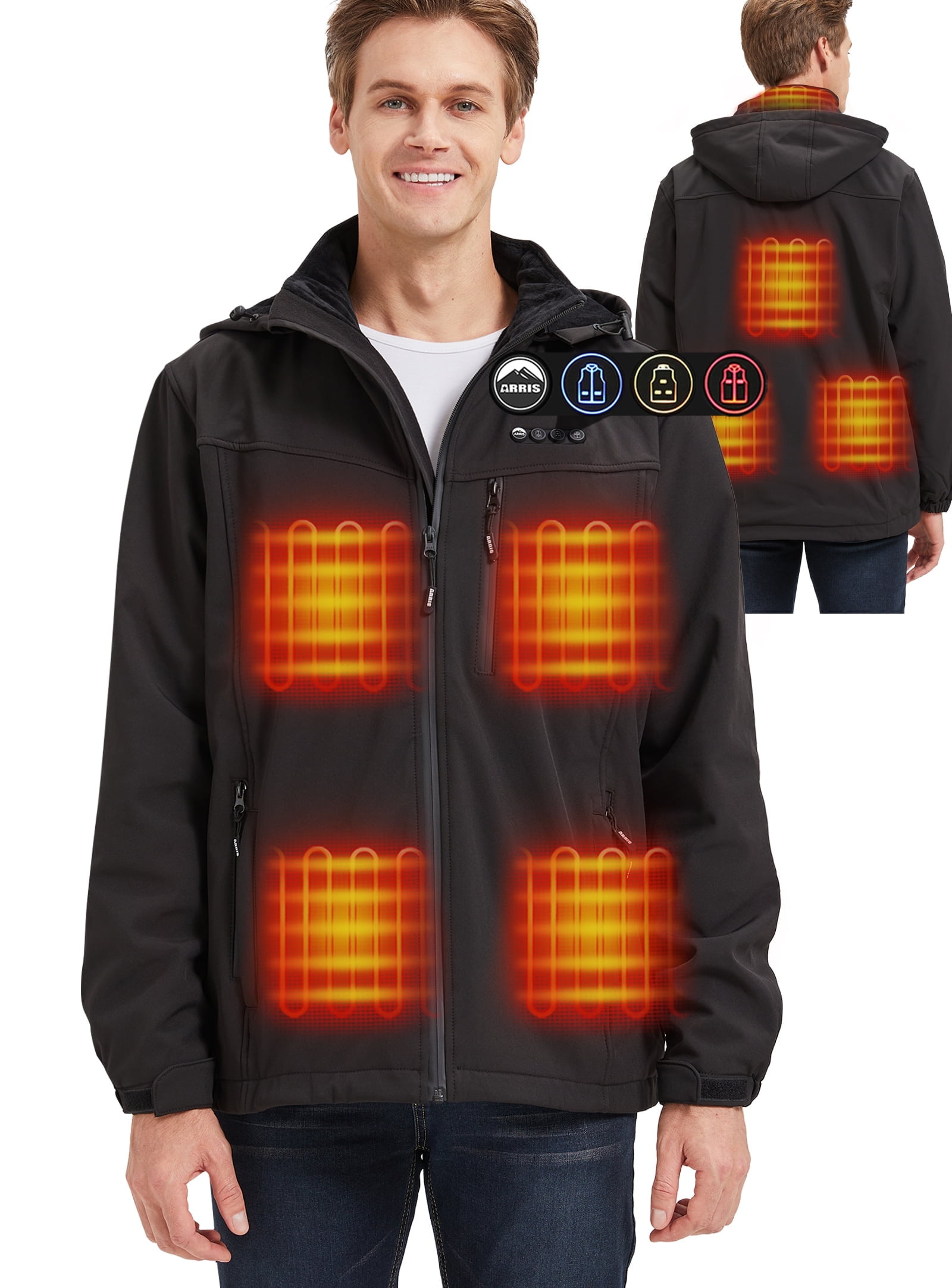 ARRIS 7.4V Warm Heated Jacket for Adults, Electric Powered, Men's ...