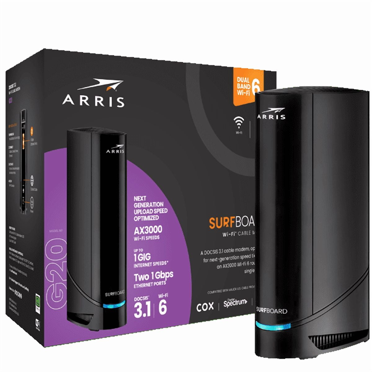 ARRIS G20 AX3000 D3.1 Wi-Fi 6 Cable Modem Router - Walmart.com