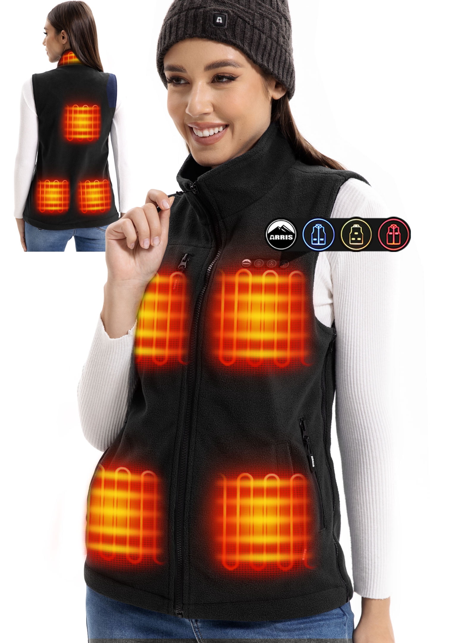 ARRIS Women Heated Vest with 7.4V Battery Size Adjustable Heating ...
