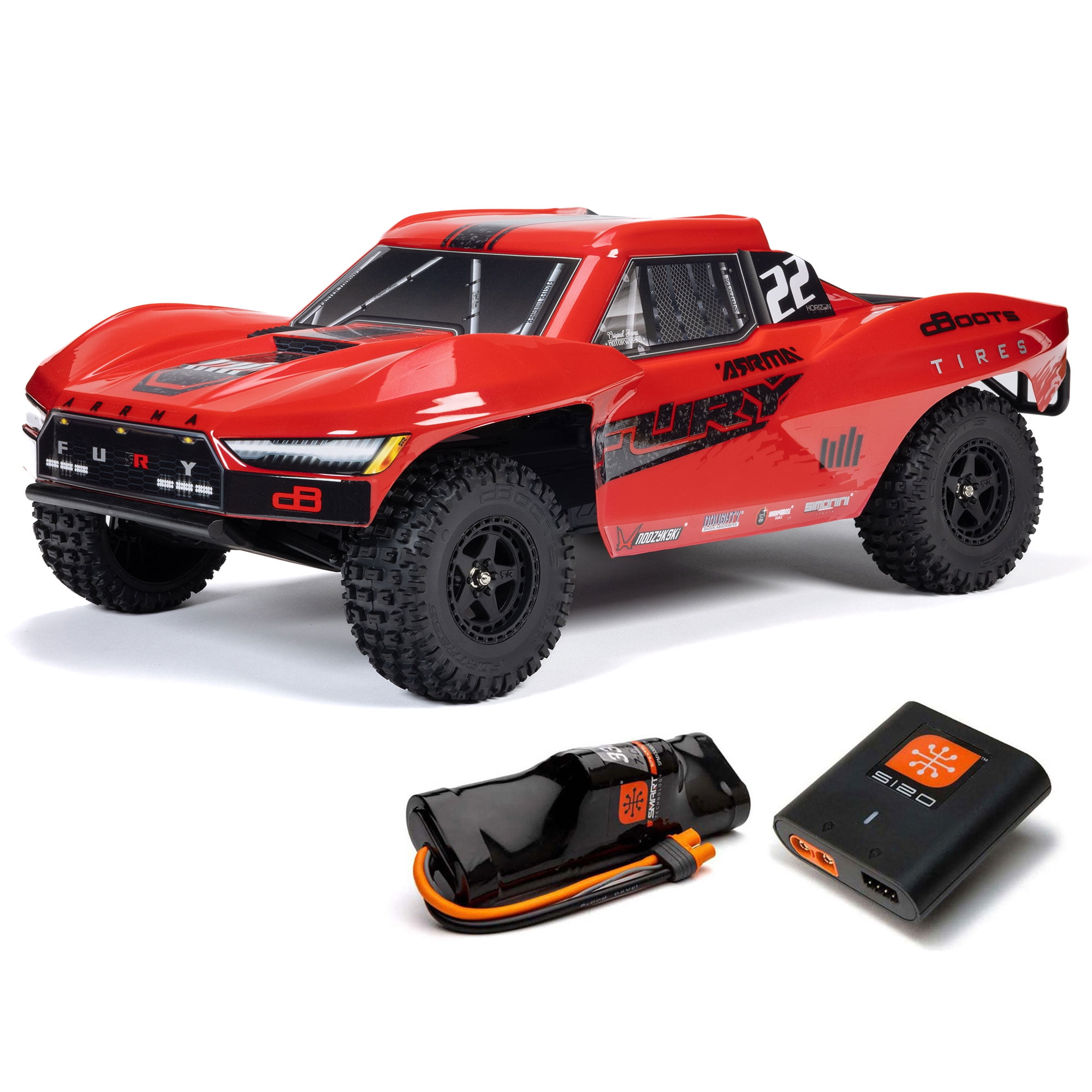 ARRMA 1/10 FURY 2 Wheel Drive RTR Brushed Short Course Truck Battery ...