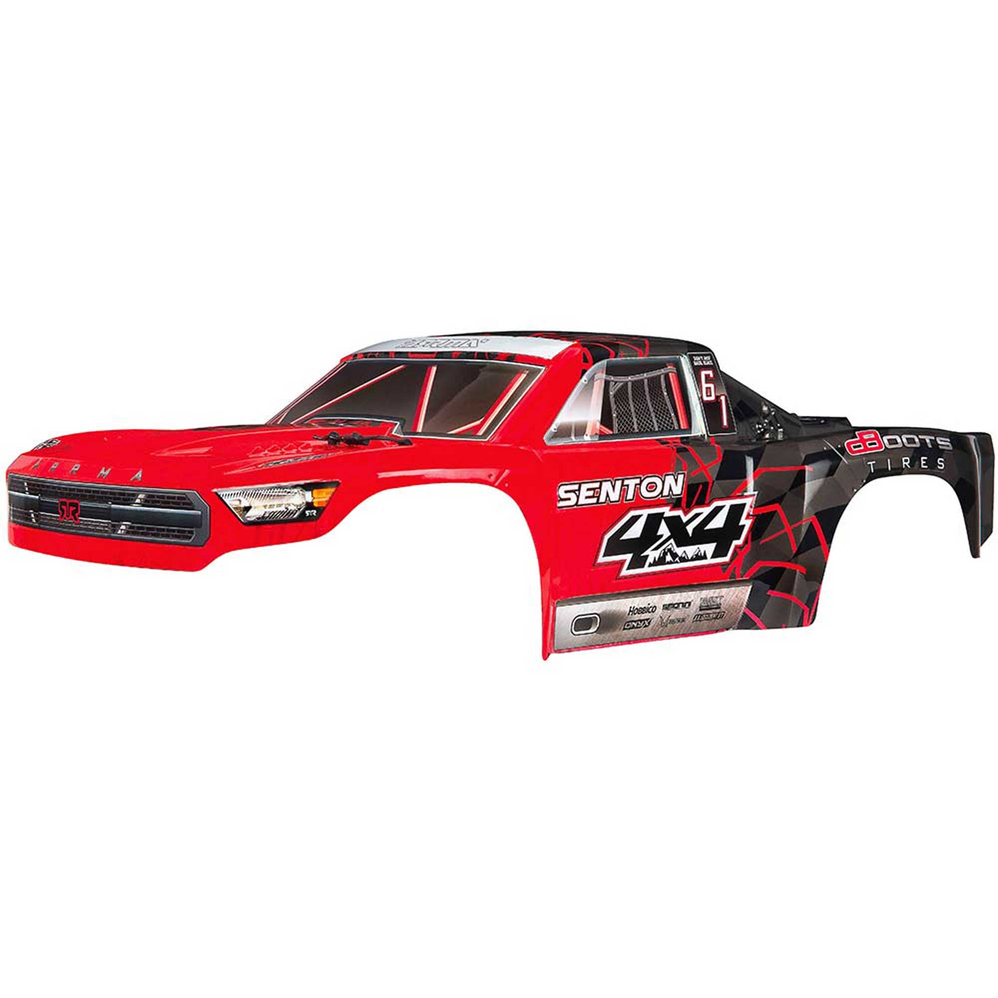 ARRMA AR402251 Body Painted Decal Trim Red Senton Mega ARAC3334 Car ...