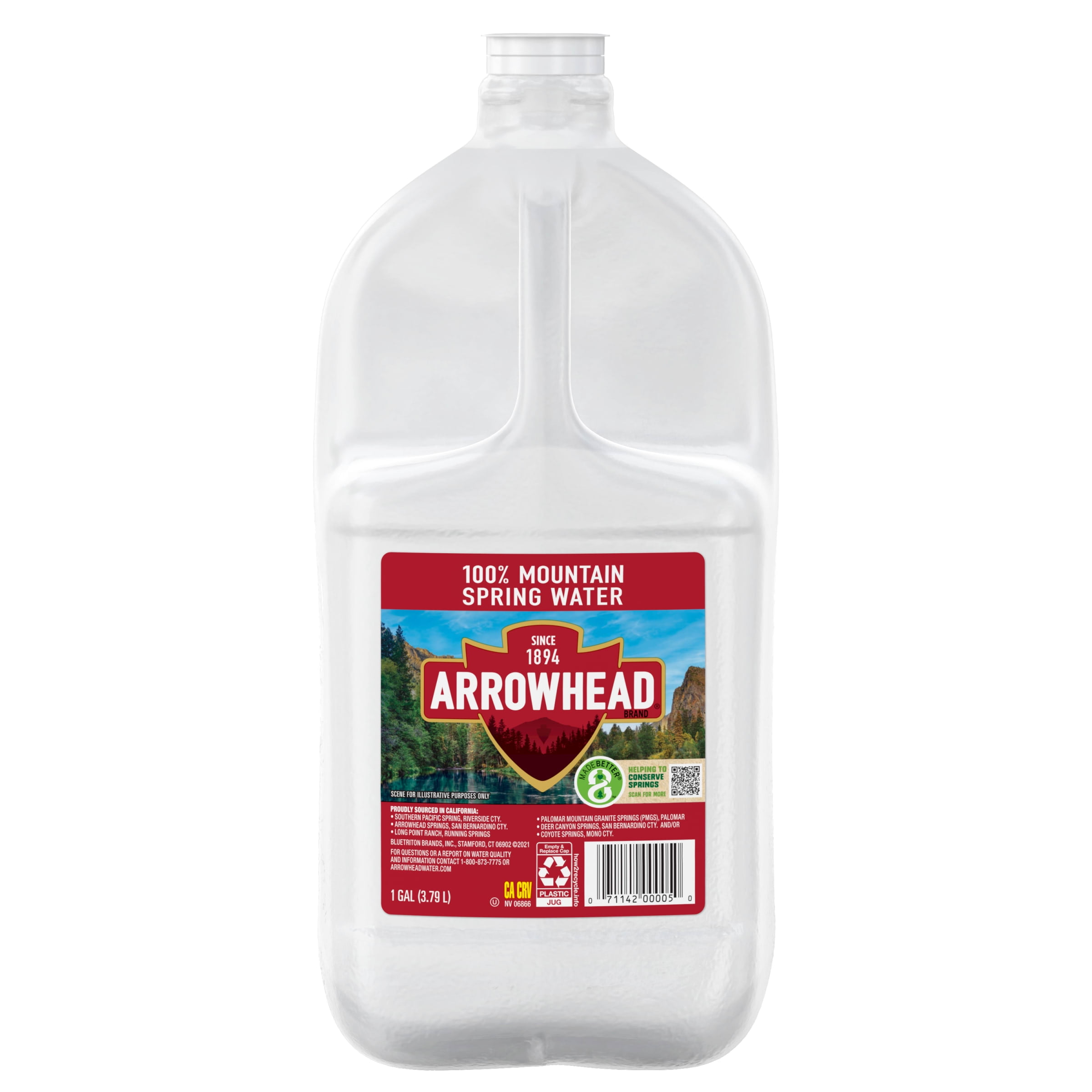 ARROWHEAD Brand 100% Mountain Spring Water, 1-gallon plastic jug ...