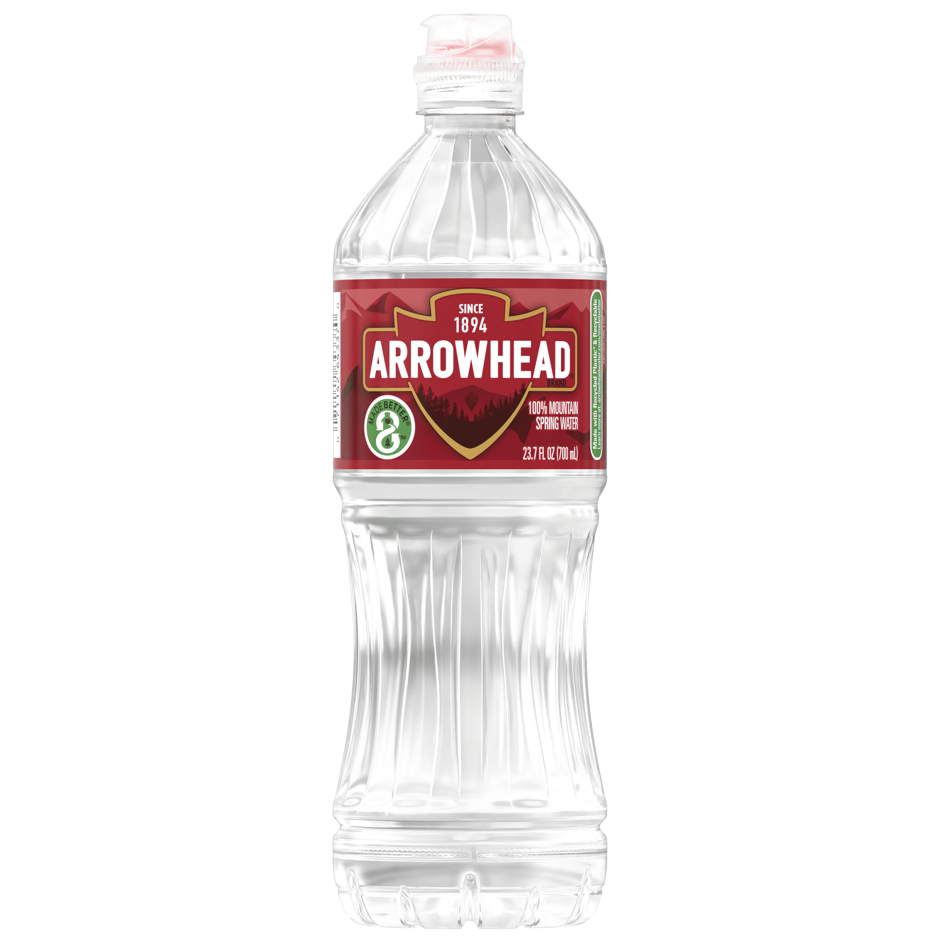 Arrowhead Mountain Spring Water, Sport Cap, 23.7 fl oz, Single Plastic ...