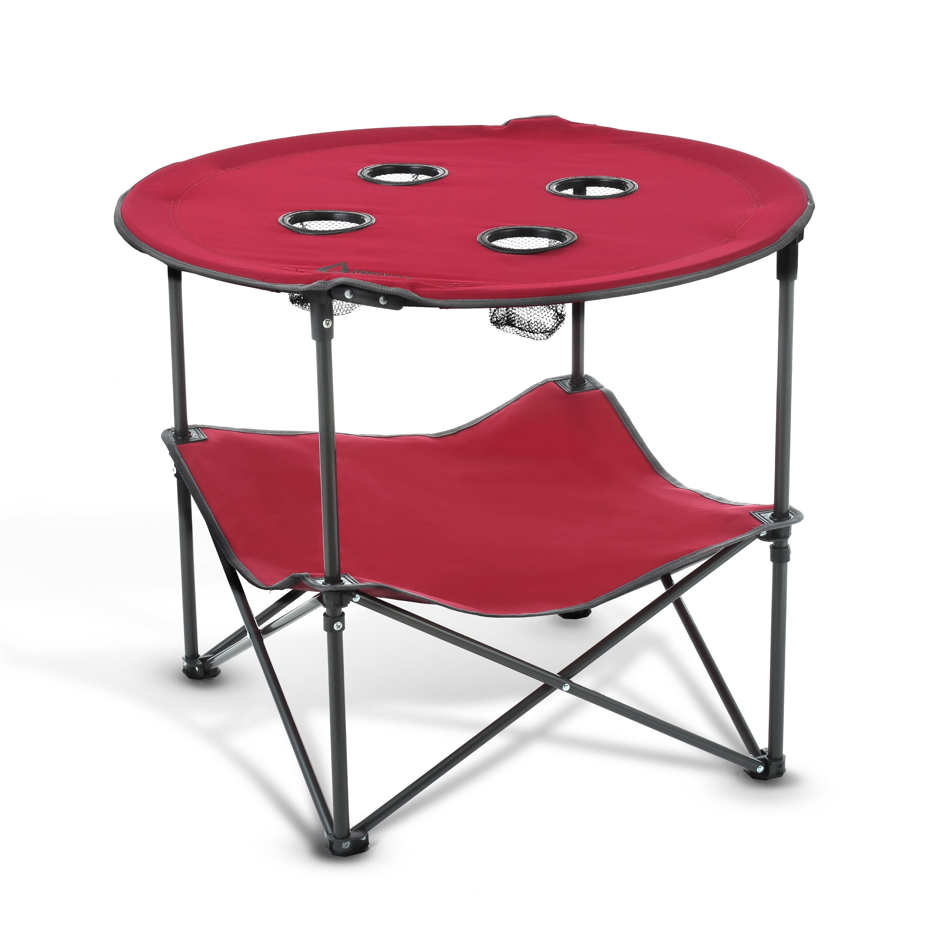ARROWHEAD OUTDOOR 28” Portable Folding Table, 4 Cup Holders, No Sag ...