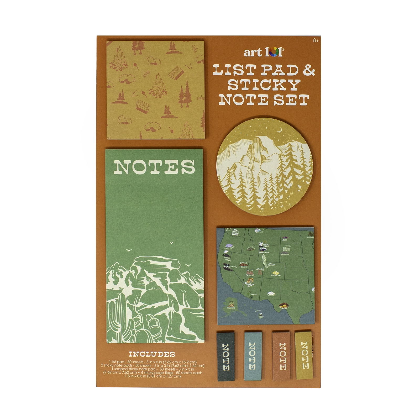 Art 101 List Pad and Sticky Note Set-National Parks Edition, Back to ...