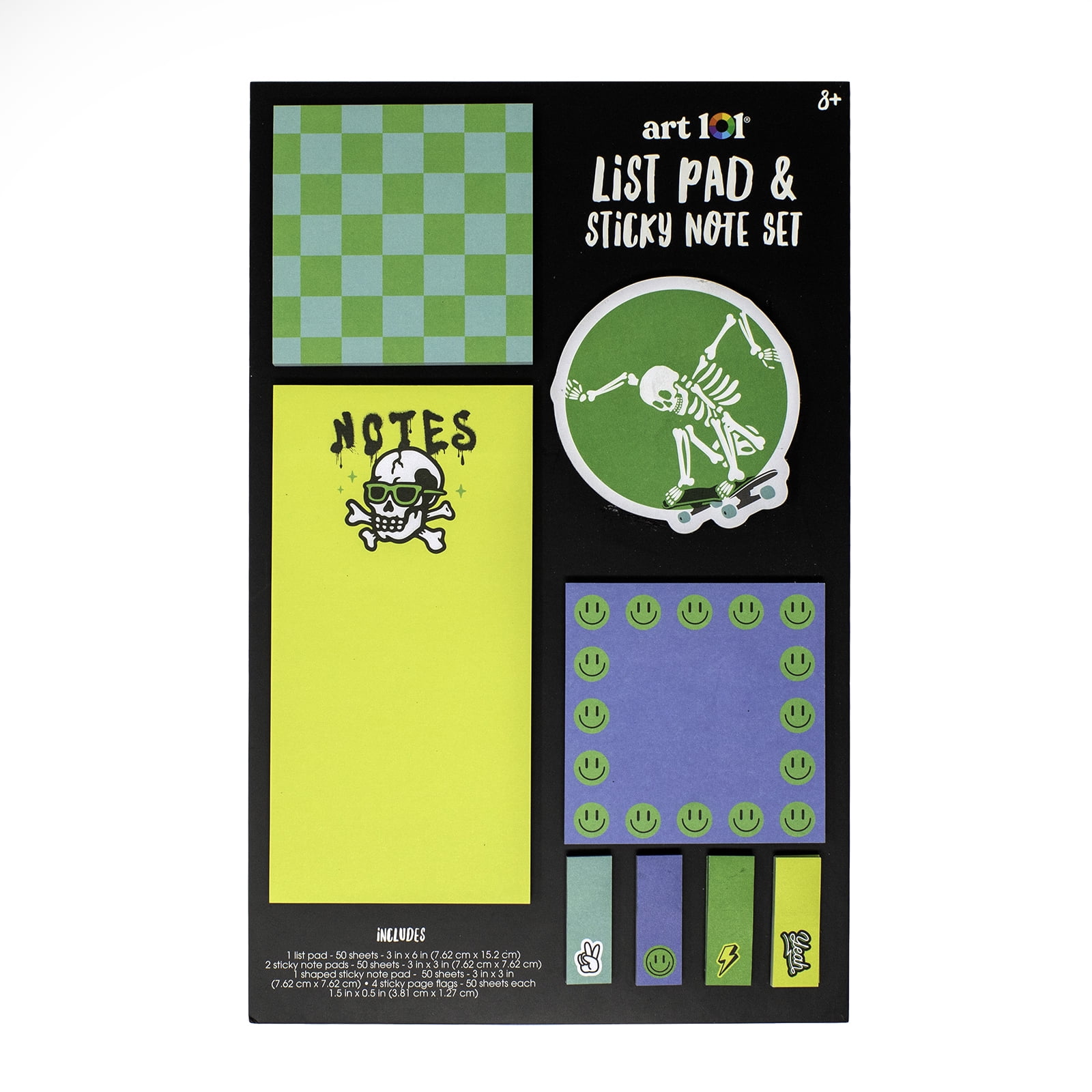 ART 101 List Pad & Sticky Note Set - Skater Edition - Walmart.com