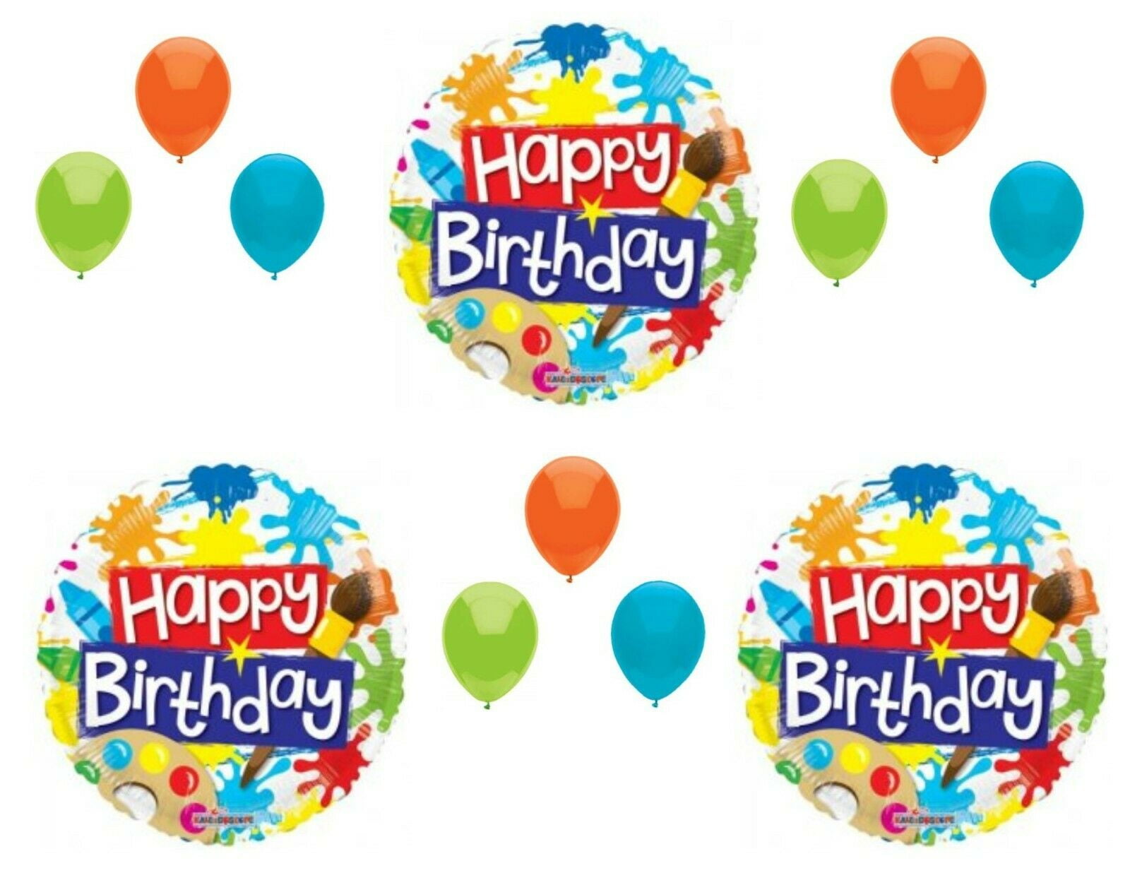 ART PAINTING Birthday Balloons Decoration Supplies Party Brush splatter ...