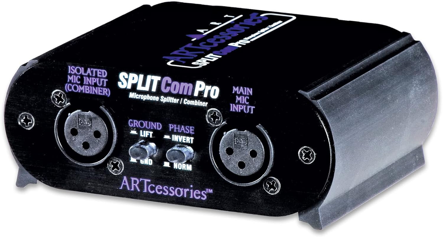 ART Splitcom Pro 2 Way Microphone Splitter and Combiner, Monitor ...