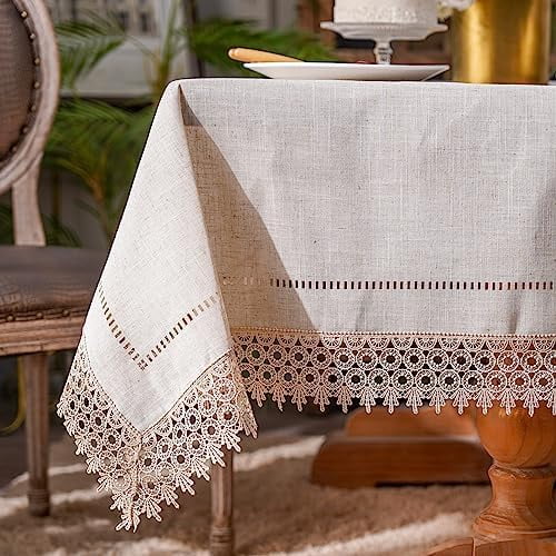 ARTABEL Cut Work Table Cloths with Lace Laser Die-Cut Exquisite Vintage ...