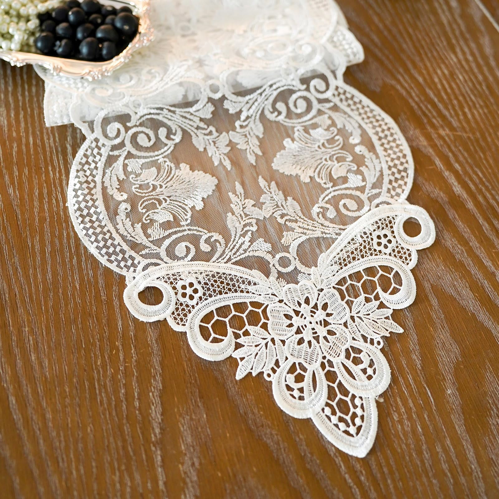 ARTABLE Lace Table Runner Dresser Scarf Macrame Embroidered Table ...
