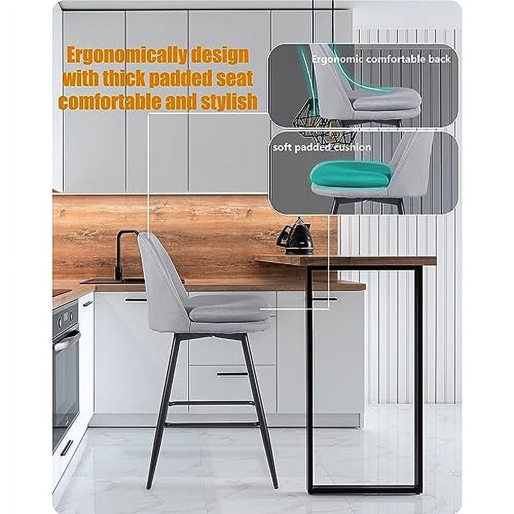 ARTBUSKE Swivel Bar Stools for Kitchen Island, 27.2" Height Counter ...