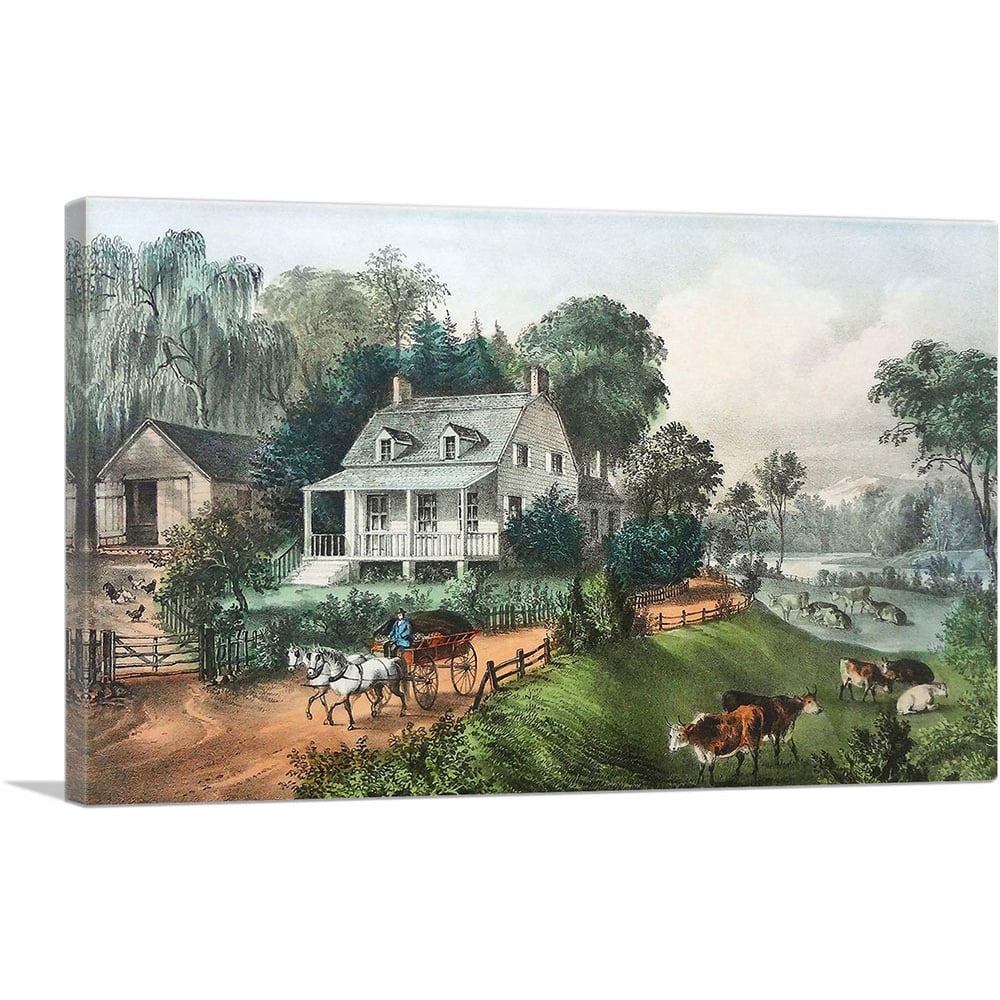 ARTCANVAS American Homestead In Summer 1868 Canvas Art Print by Currier ...