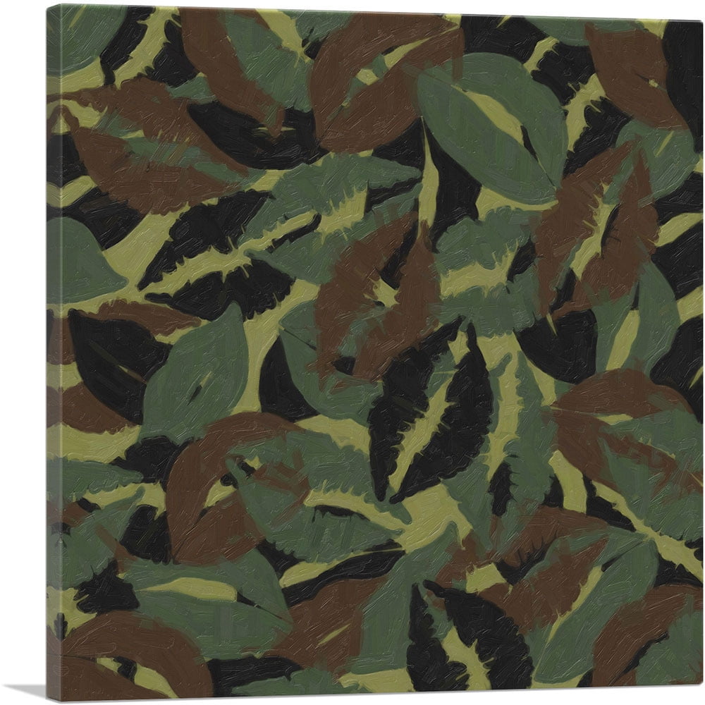 ARTCANVAS Army Green Brown Black Camo Camouflage Lips Kiss Pattern ...