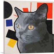 ARTCANVAS Grey Norwegian Forest Cat Home decor Canvas Art Print - Size ...