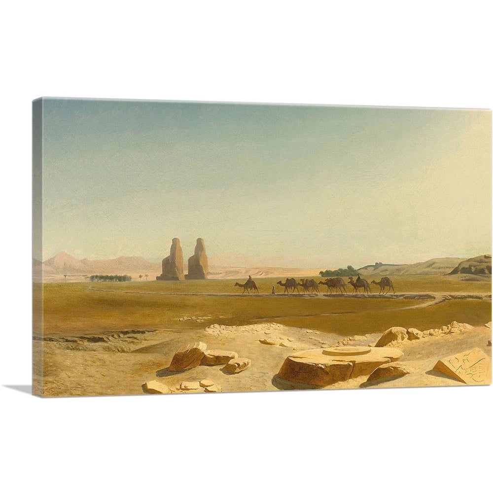 ARTCANVAS Caravan Passing The Colossi Of Memnon Thebes Canvas Art Print ...