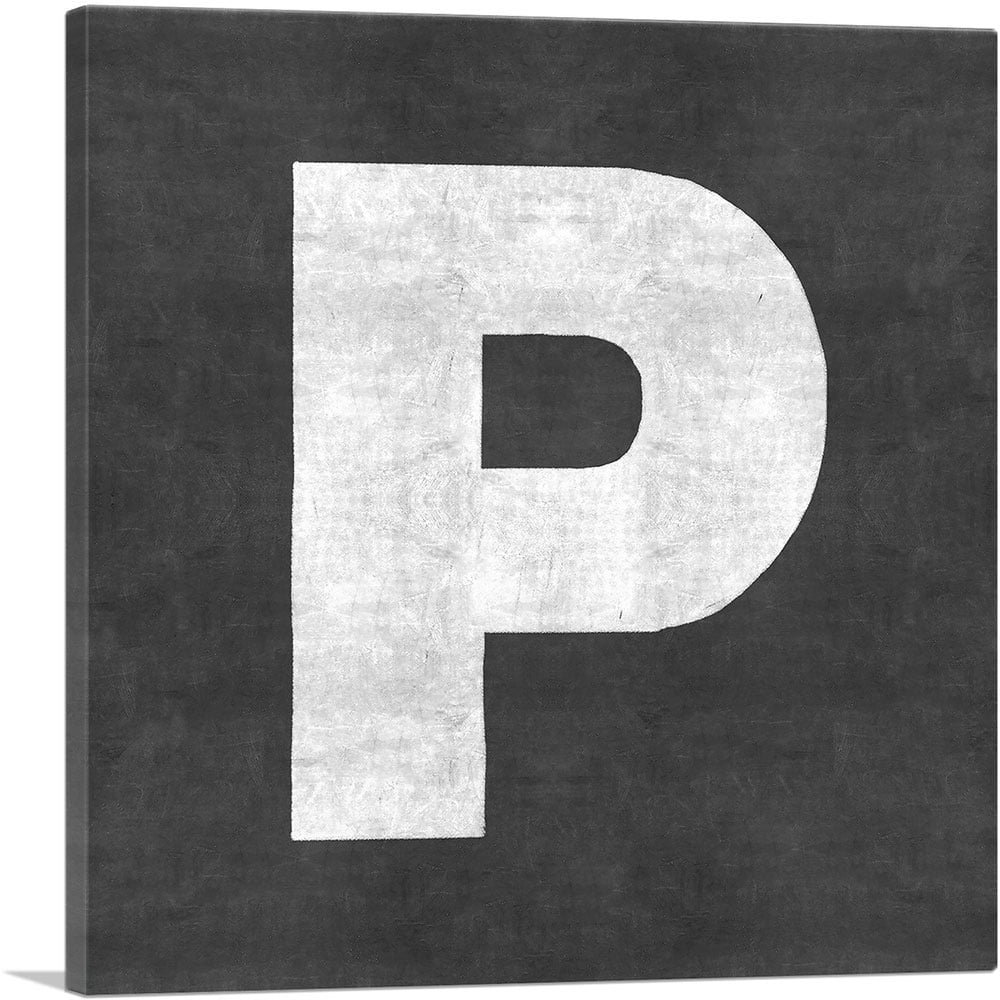 ARTCANVAS Chalkboard Alphabet Letter P Canvas Art Print - Size: 12" x ...
