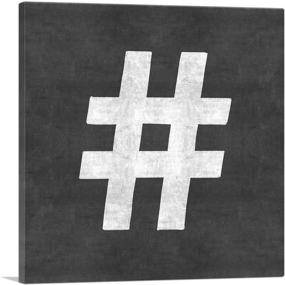 ARTCANVAS Chalkboard Alphabet Number Sign Hash Pound Symbol Canvas Art ...