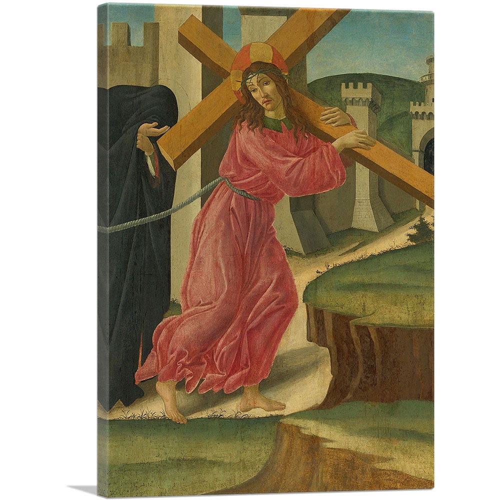 ARTCANVAS Christ Carrying The Cross 1490 Canvas Art Print by Sandro Botticelli - Size: 26" x 18 ...