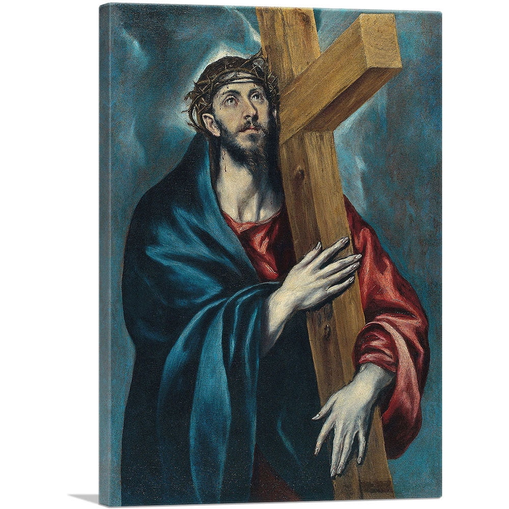 ARTCANVAS Christ Carrying the Cross 1602 Canvas Art Print by El Greco - Size: 40" x 26" (0.75 ...