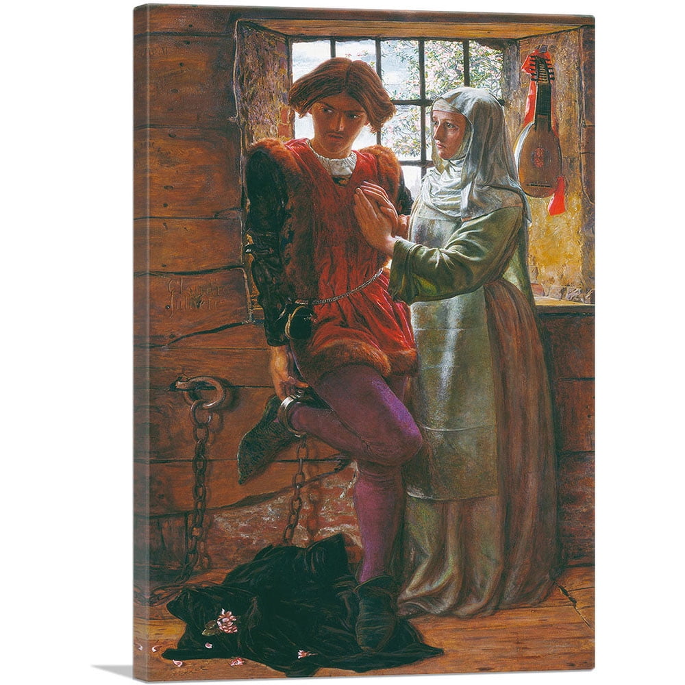 ARTCANVAS Claudio And Isabella 1850 Canvas Art Print by William Holman Hunt - Size: 40" x 26" (1 ...