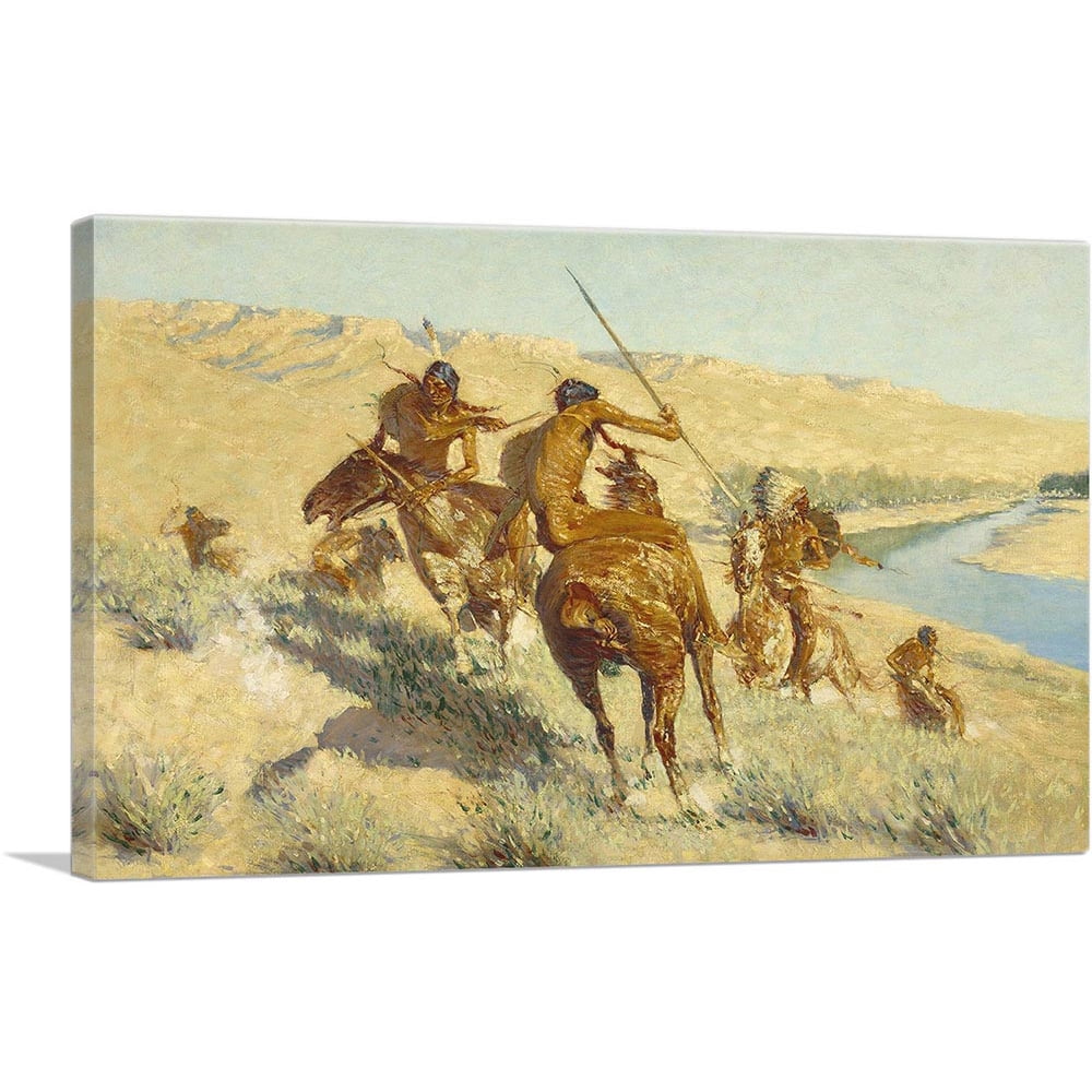 ARTCANVAS Episode Of The Buffalo Gun 1909 Canvas Art Print by Frederic ...