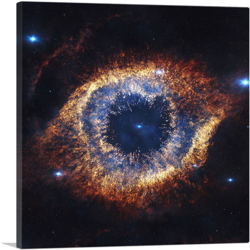 ARTCANVAS Helix Nebula Orange and Blue Square Hubble Telescope Ring ...