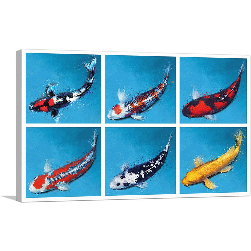 ARTCANVAS Koi Fish Kawarigo Goshiki Showa Syusui Hikarimuji Kujyaku ...