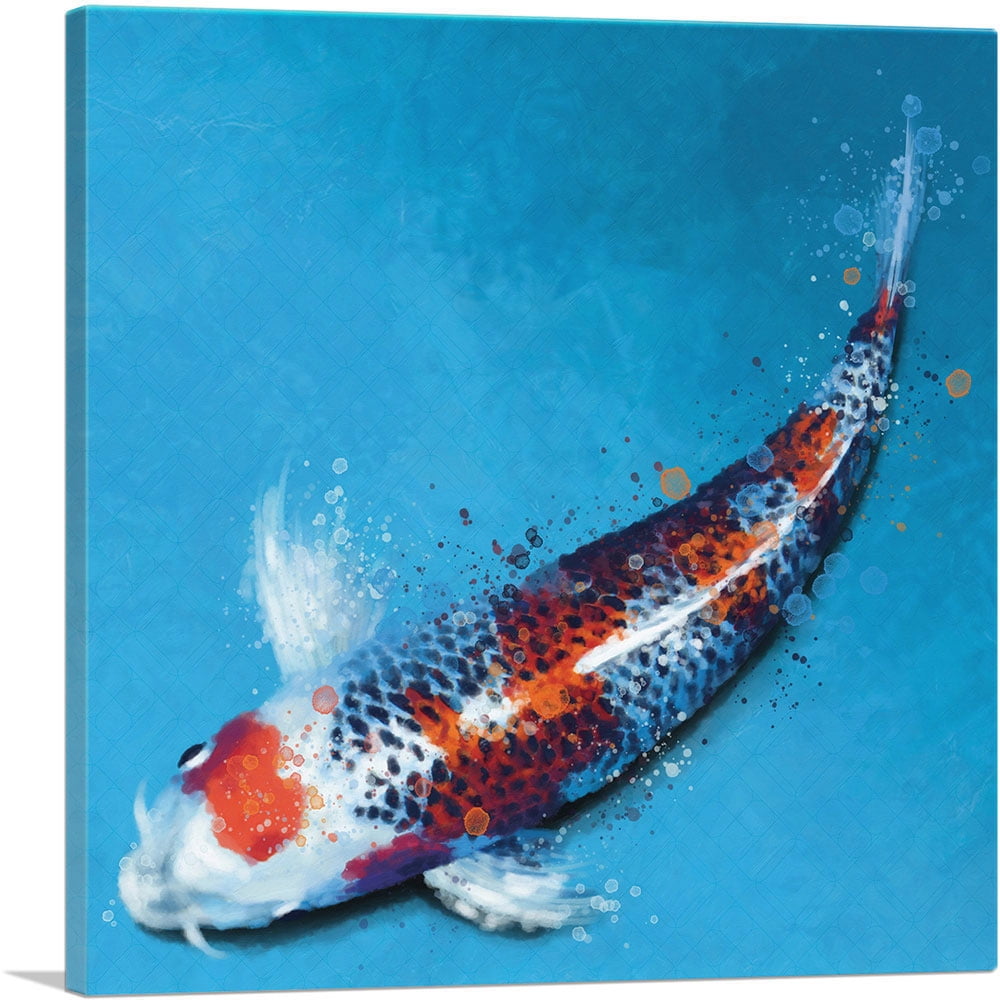 ARTCANVAS Kujyaku Koi Carp Fish Japan China Asia Canvas Art Print ...