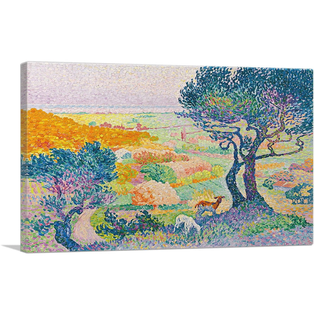 ARTCANVAS La Plaine De Bormes 1908 Canvas Art Print by Henri Edmond Cross - Size: 40" x 26" (1. ...