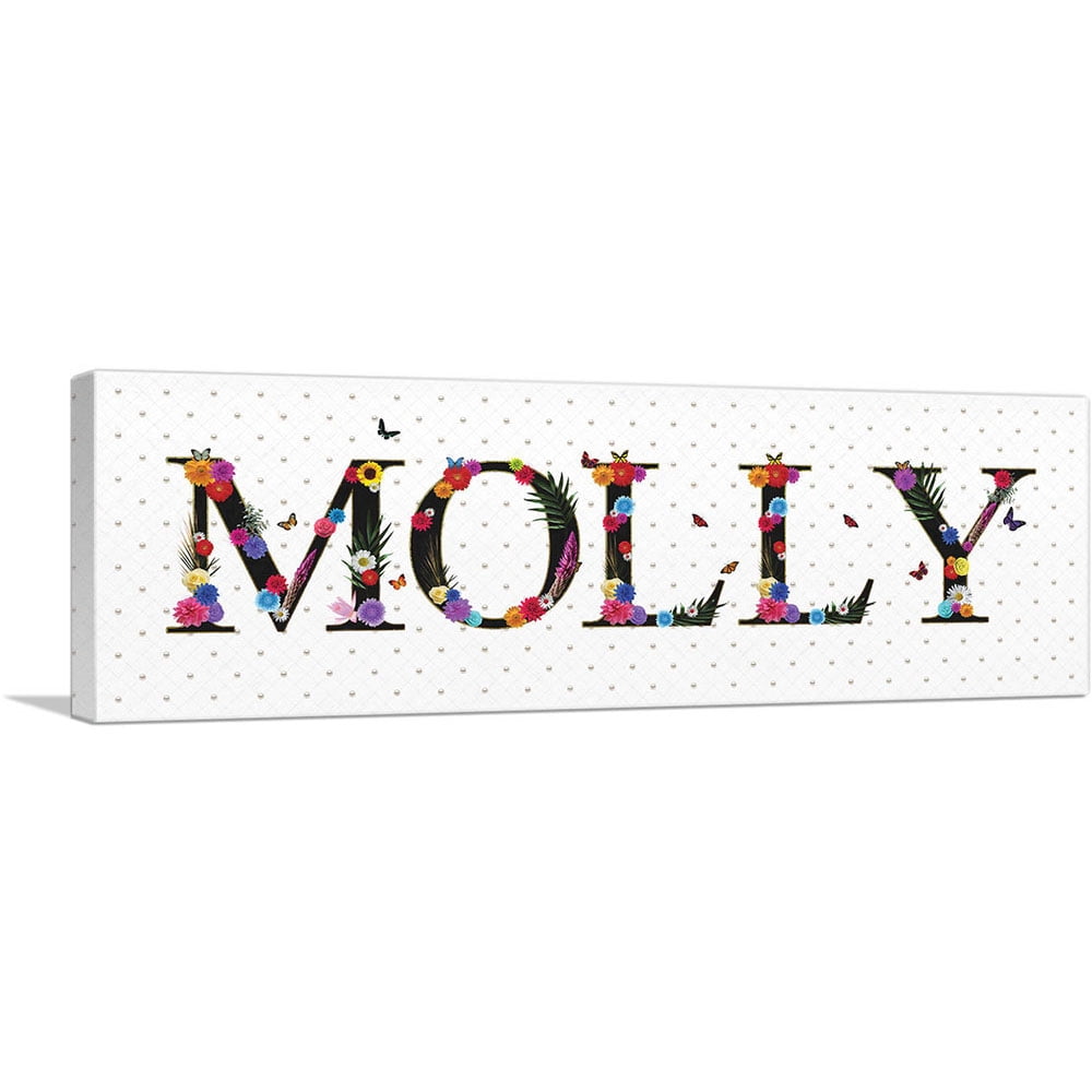 ARTCANVAS MOLLY Girls Name Room Decor Canvas Art Print - Size: 60" x 20 ...