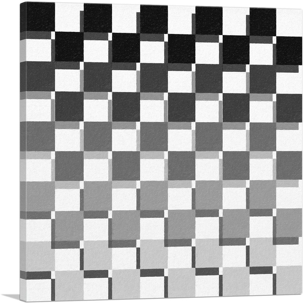 ARTCANVAS Mid-Century Modern Checker Board Canvas Art Print - Size: 12 ...