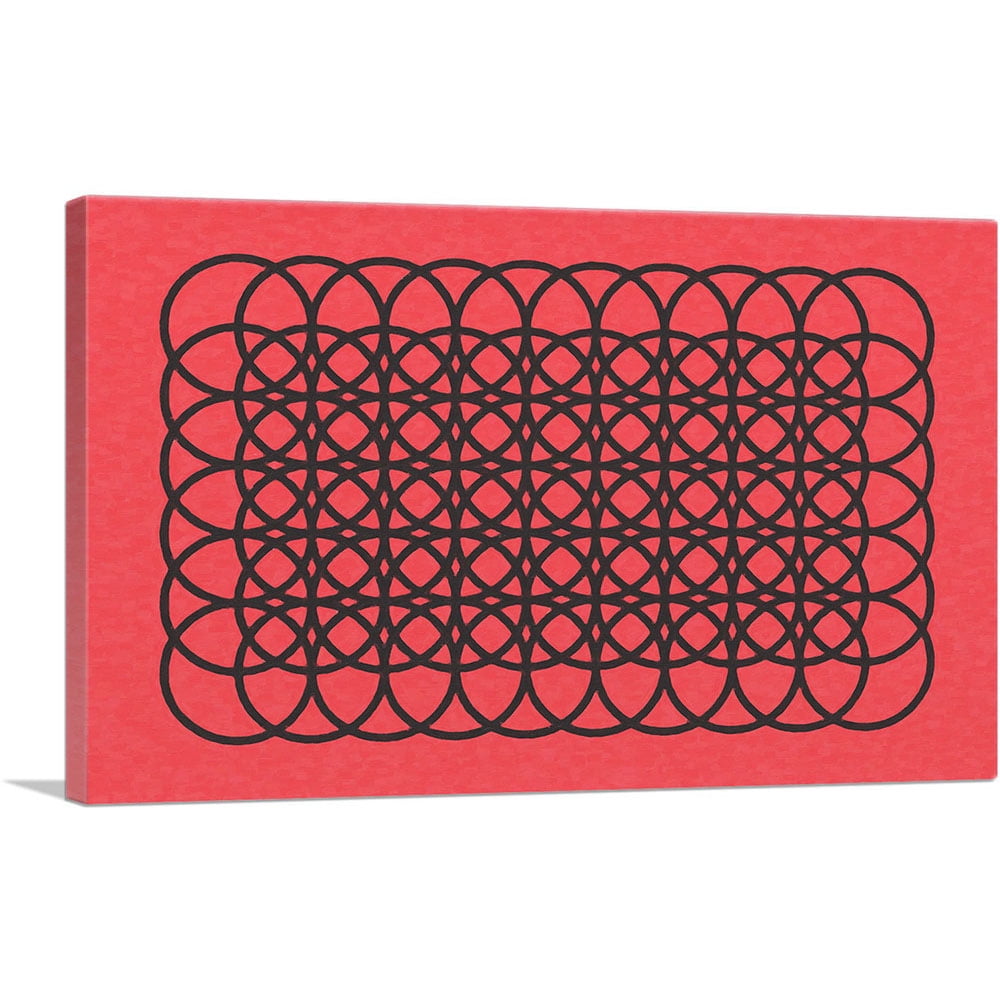 ARTCANVAS Mid-Century Modern Red Cage Canvas Art Print - Size: 40" x 26 ...